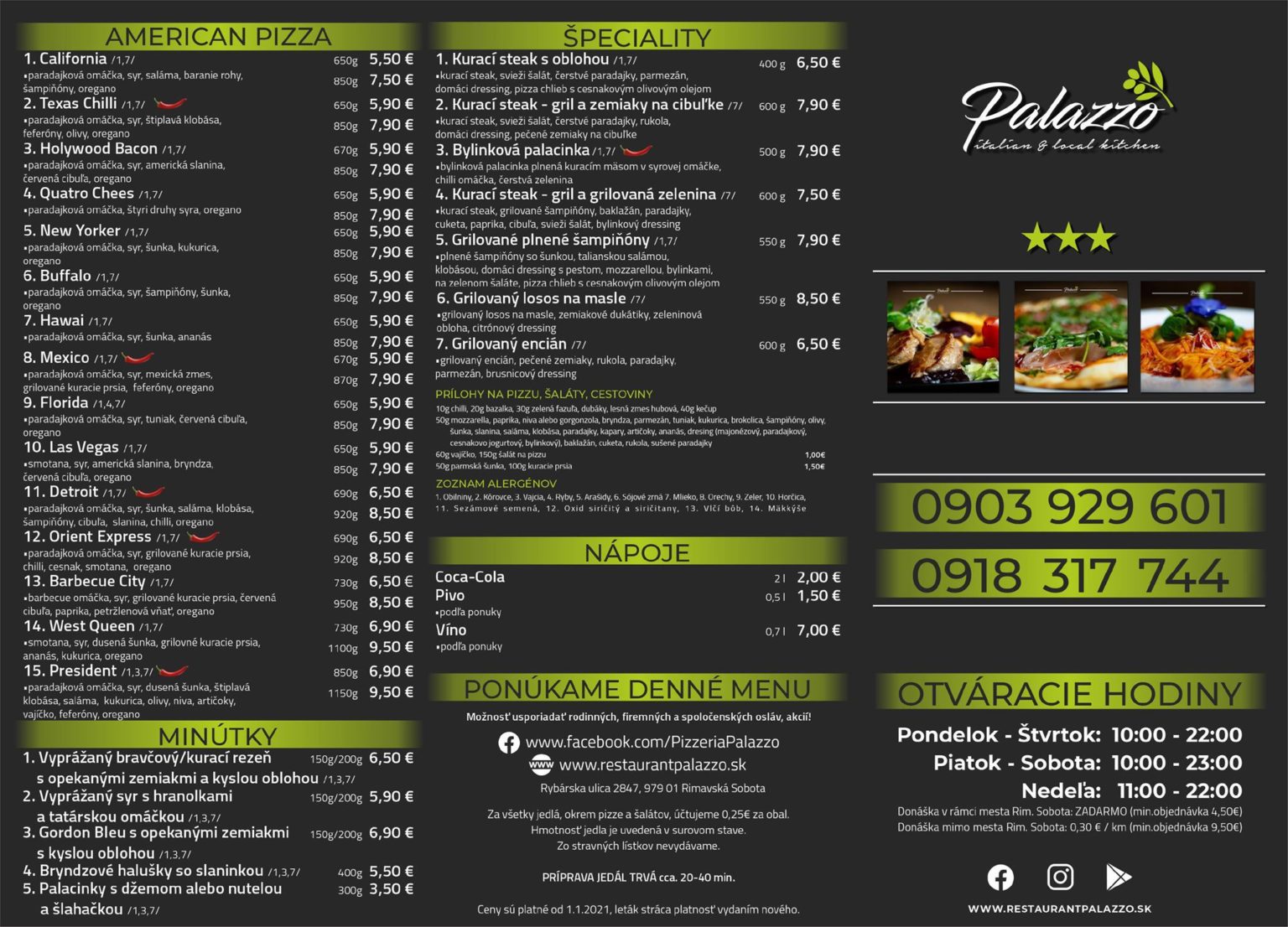 Restaurant Palazzo - Reštaurácie - Denné menu - Rimava.sk